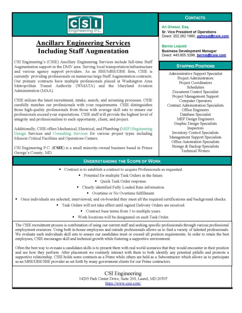 Marketing Materials - CSI Engineering