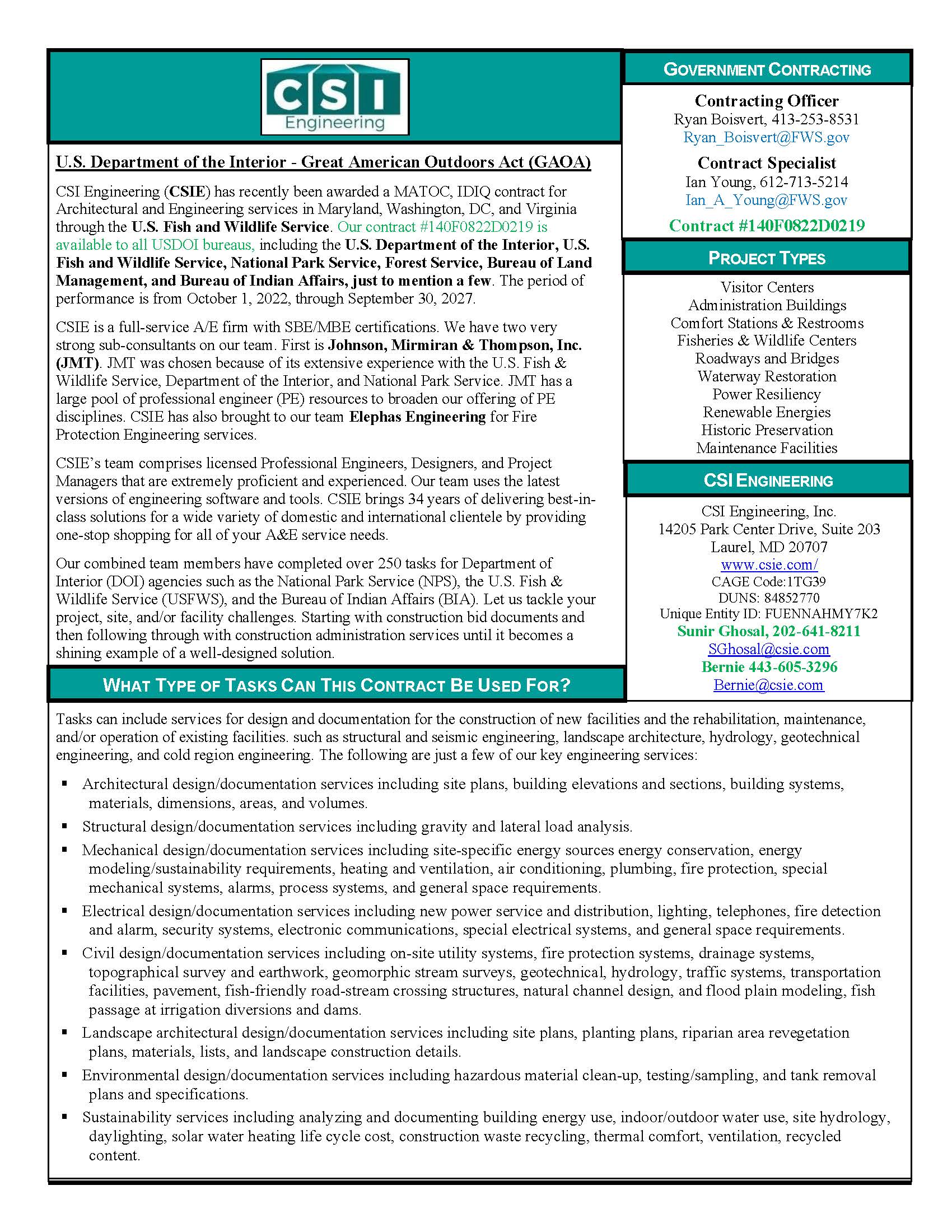 Marketing Materials - CSI Engineering